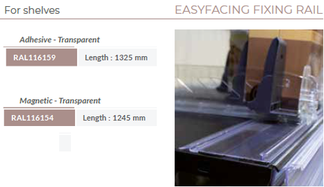 Rails for Easy Facing Merchandising Pusher Divider System for Shelves ...