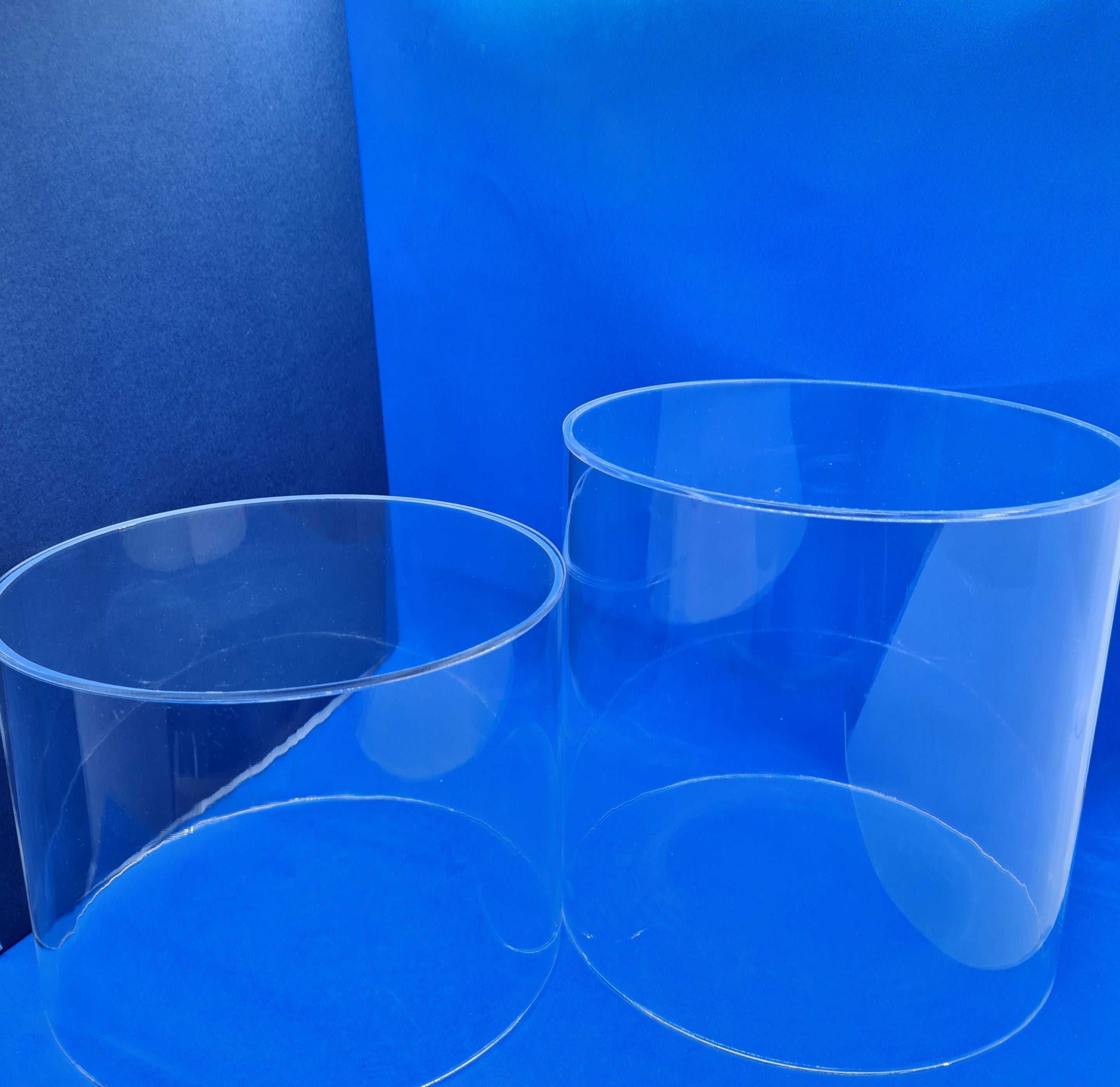 Clear Round Acrylic Cylinder Container and/or Riser 200mm Diameter ...