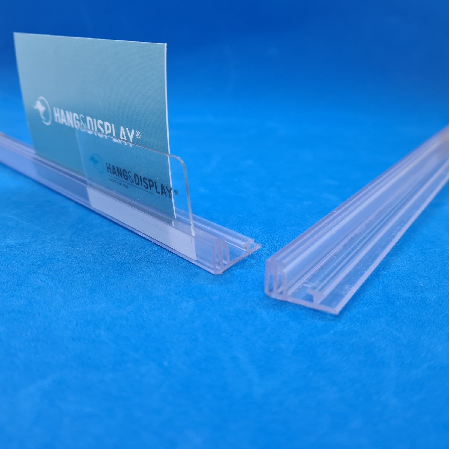 Adhesive Shelf Merchandising Rail with Double Card Holder and T-Rail ...