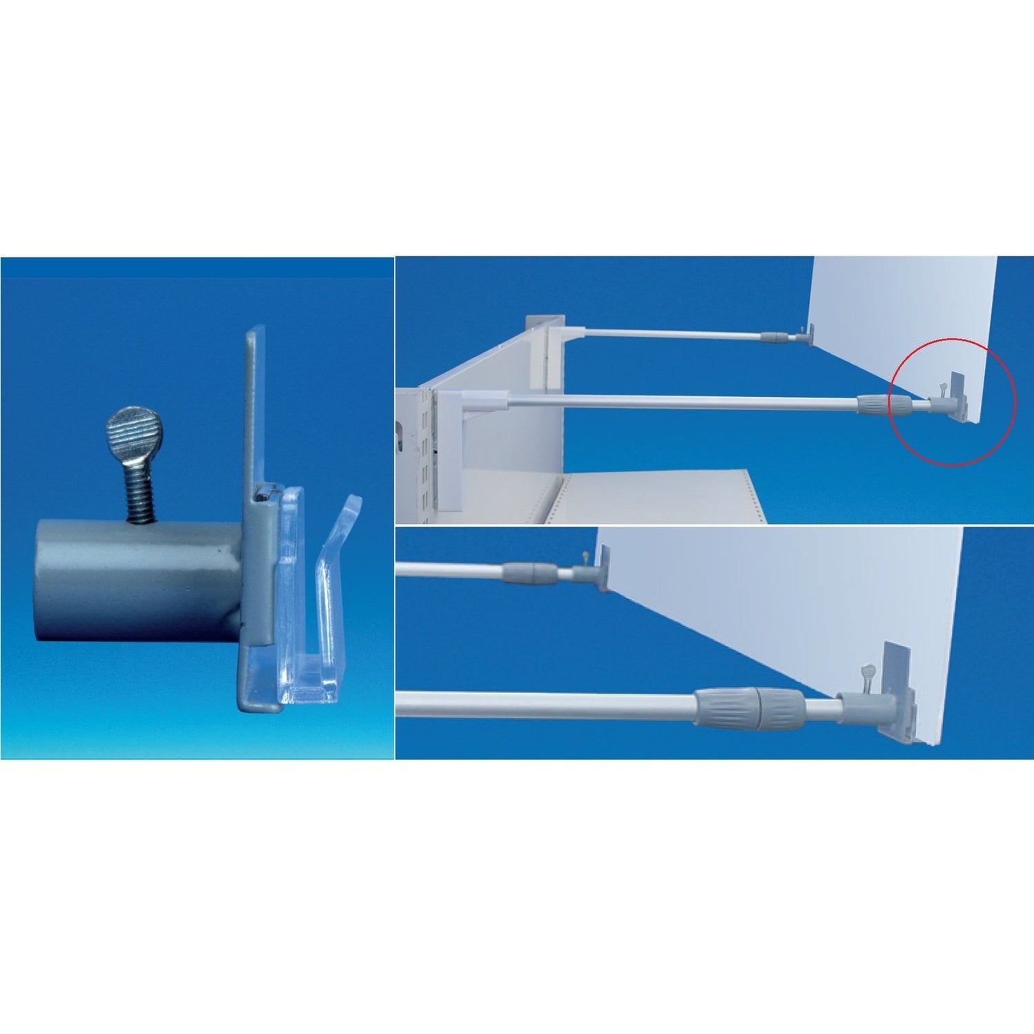 Banner and Header Sign Holder End Cap for Poles and Rods — Hang and Display