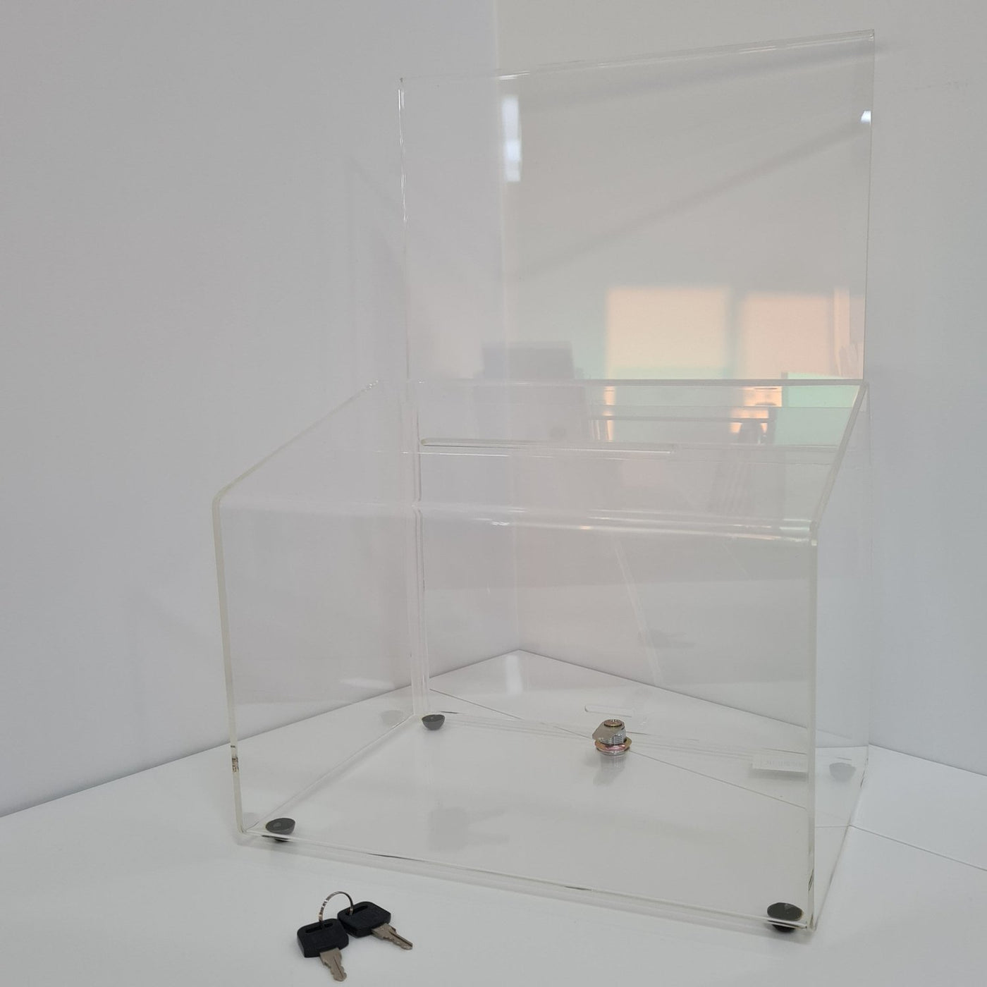 Clear Acrylic Ballot Box Suggestion or Charity Box with Lock and Key ...