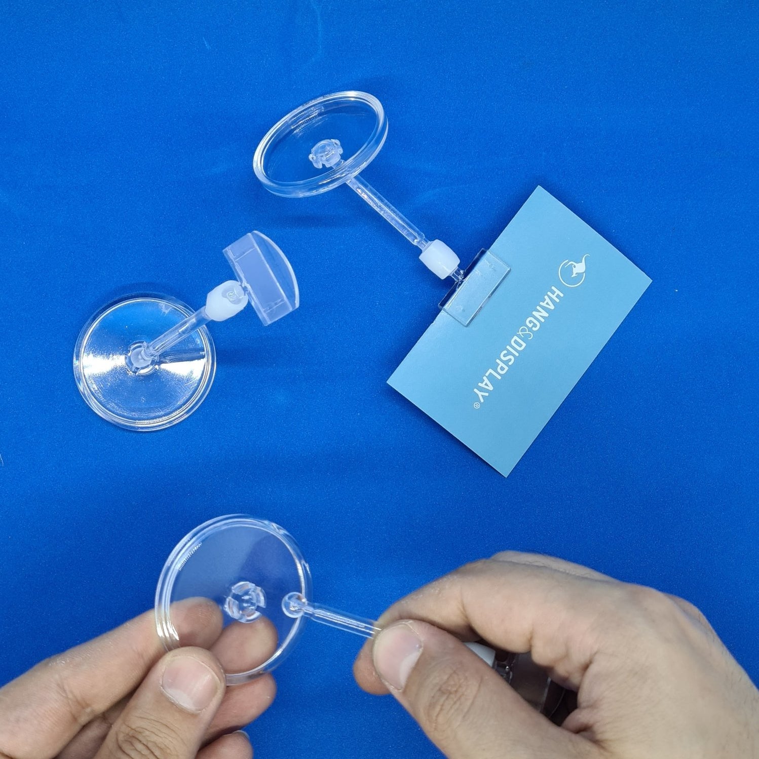 Freestanding POS Plastic Ticket and Sign Holder Round Base — Hang and ...