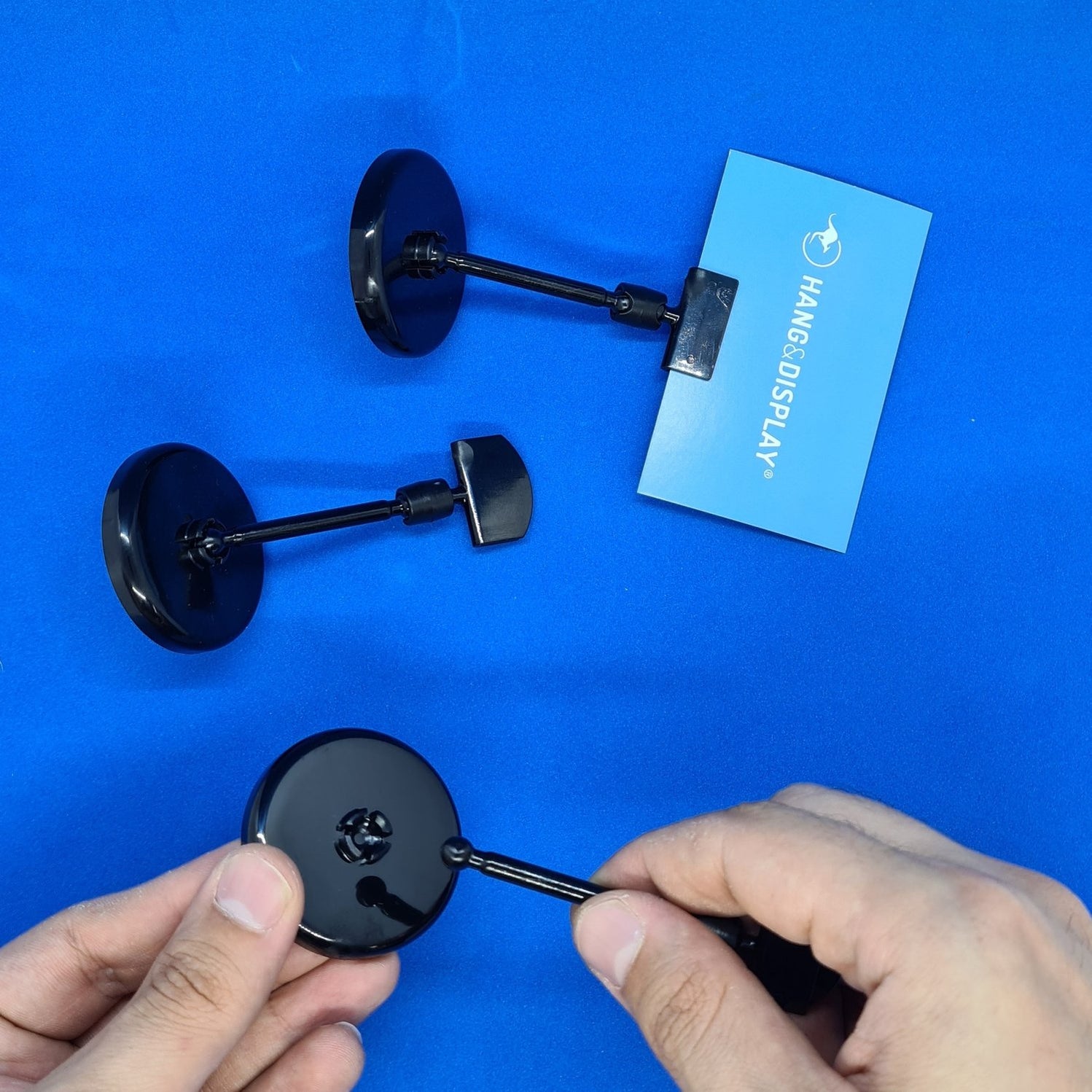 Freestanding POS Plastic Ticket and Sign Holder Round Base — Hang and ...