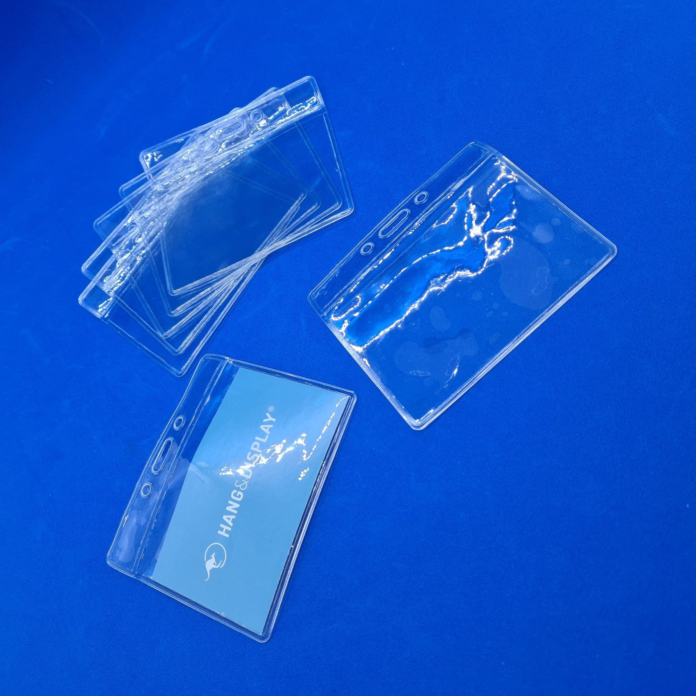 ID Badge Clear PVC Pocket Transparent Sleeves — Hang and Display