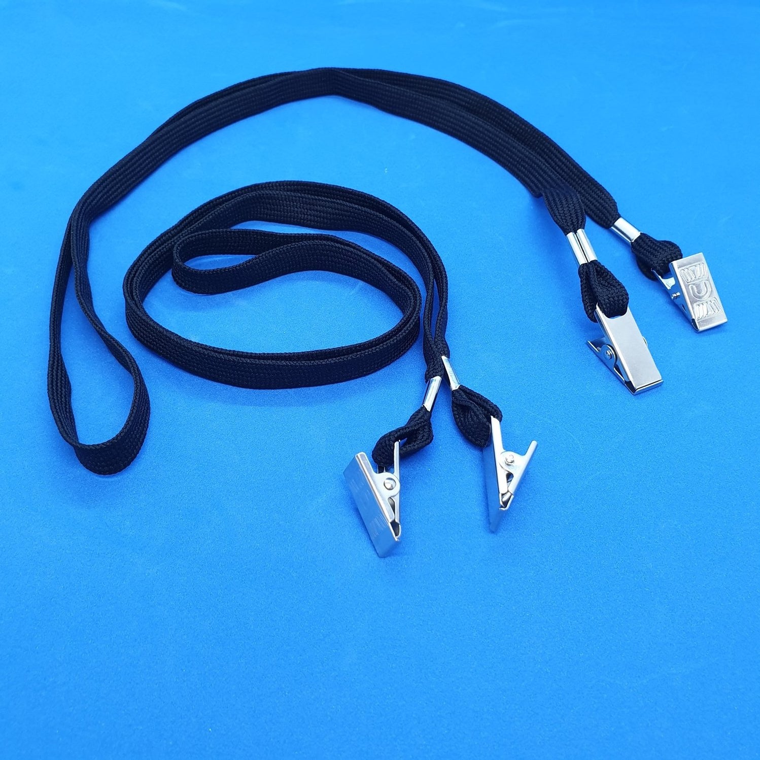 Lanyard with Spring Bulldog Clips on Both Ends — Hang and Display