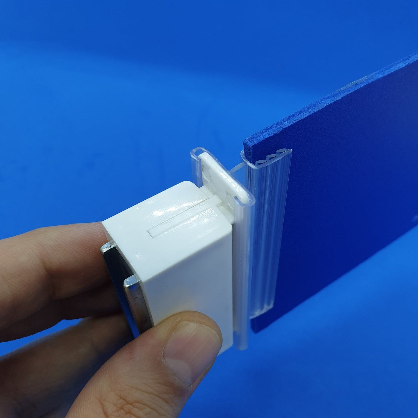 Magnetic Hinged Aisle Blade Sign Holder Upright Mount — Hang and Display