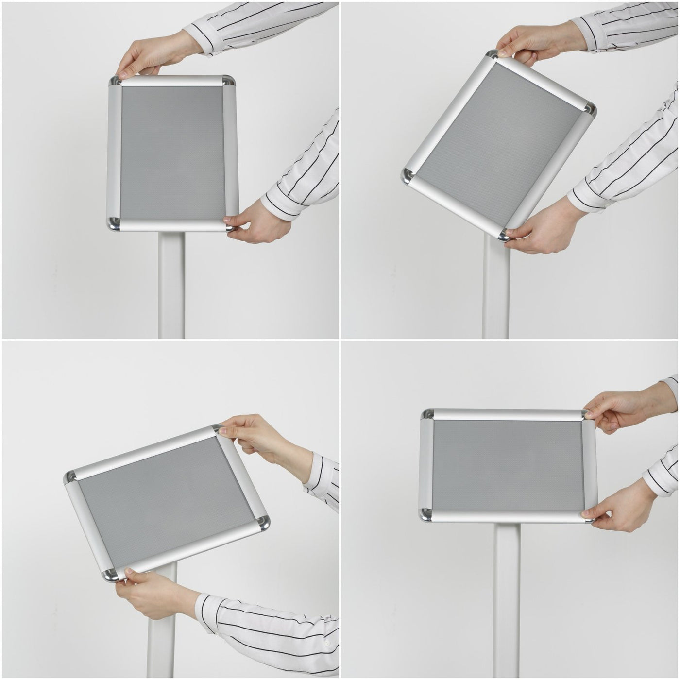 Menuboard Sign Holder Stand with Rotating Snap Frame — Hang and Display