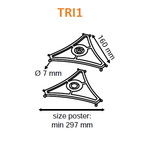 Mobile Ceiling Sign Hangers Triarama & Quadrama TRI — Hang and Display