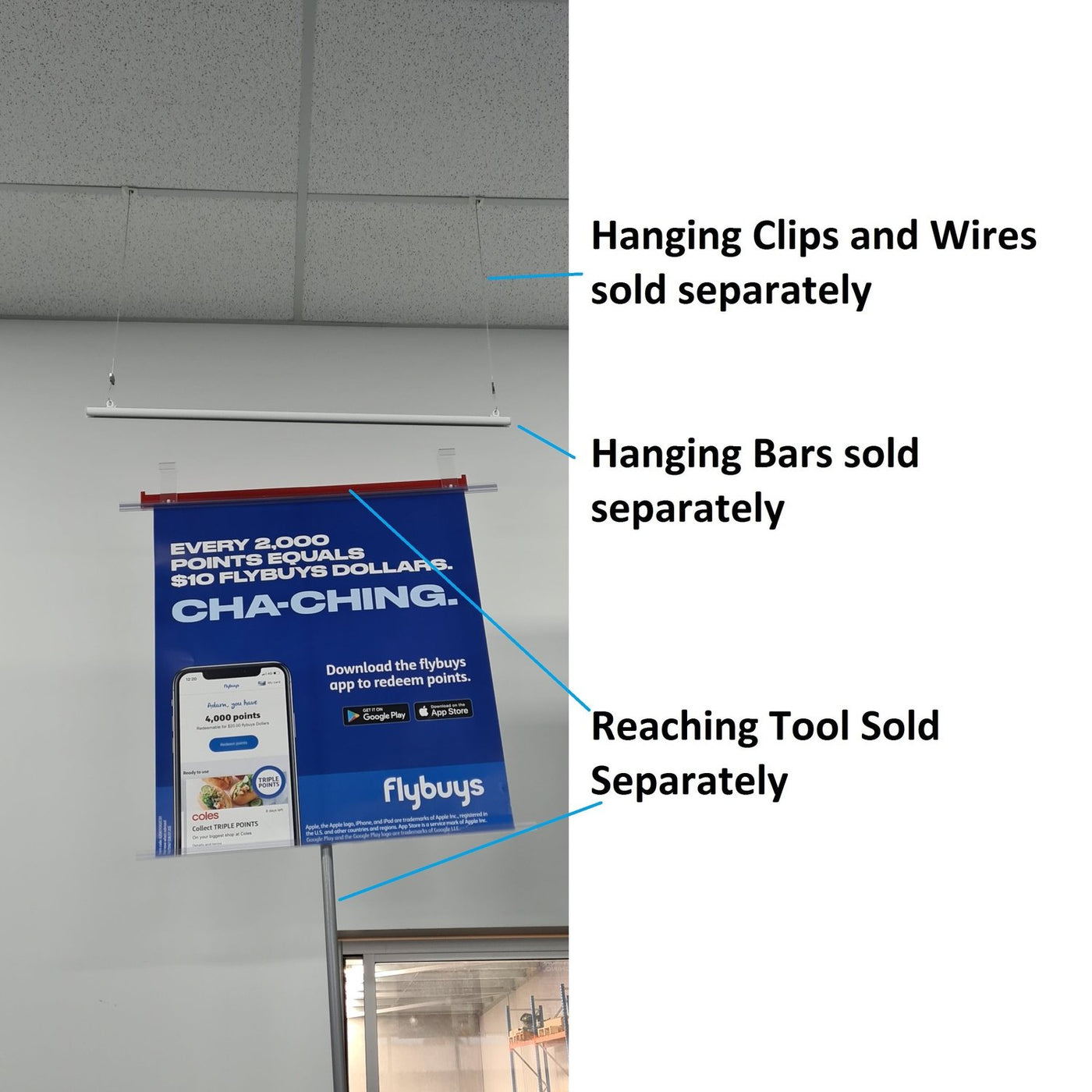 ProfilUp Ceiling Poster Hanging Rails and Hooks — Hang and Display