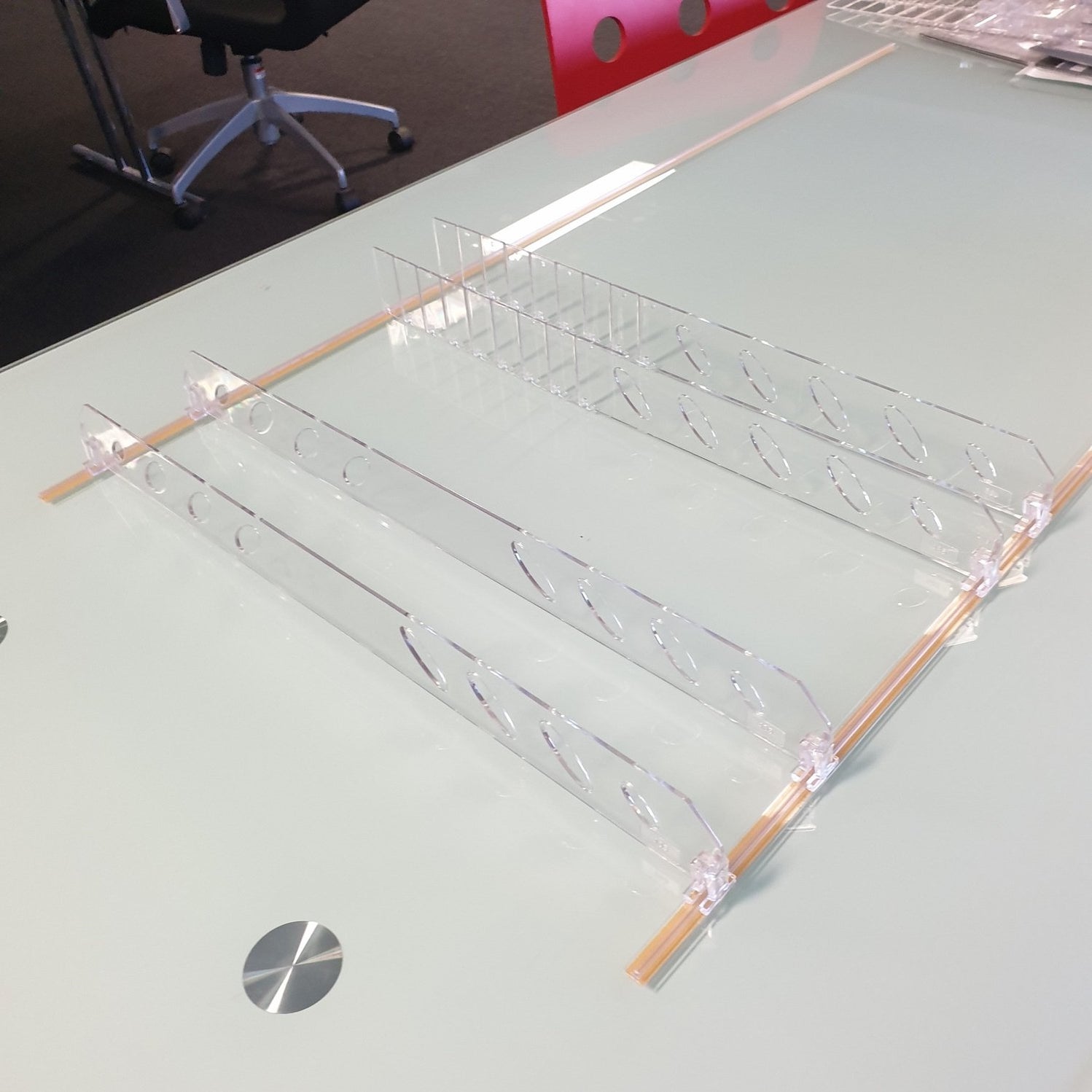 Shelf Segmentation Plastic PET Dividers for T-Rails — Hang and Display