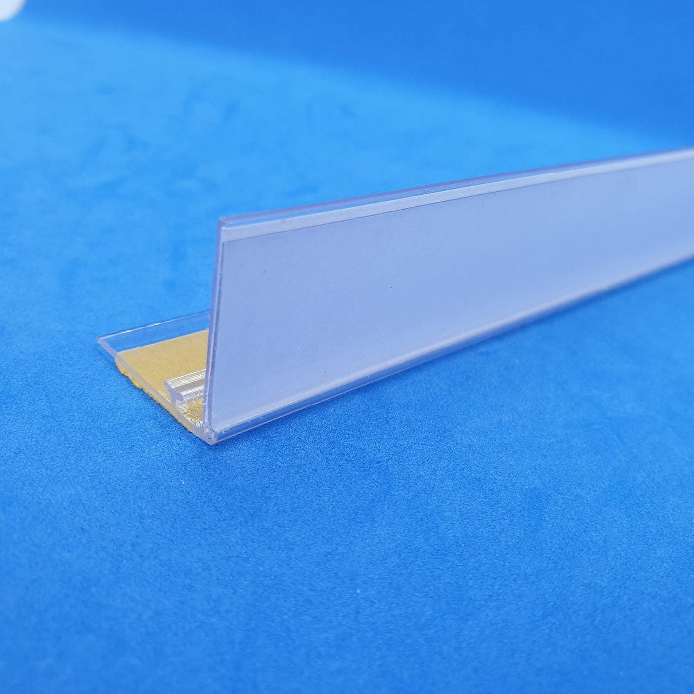 Shelf Stopper Data Strip Rail with T-Rail and Adhesive — Hang and Display