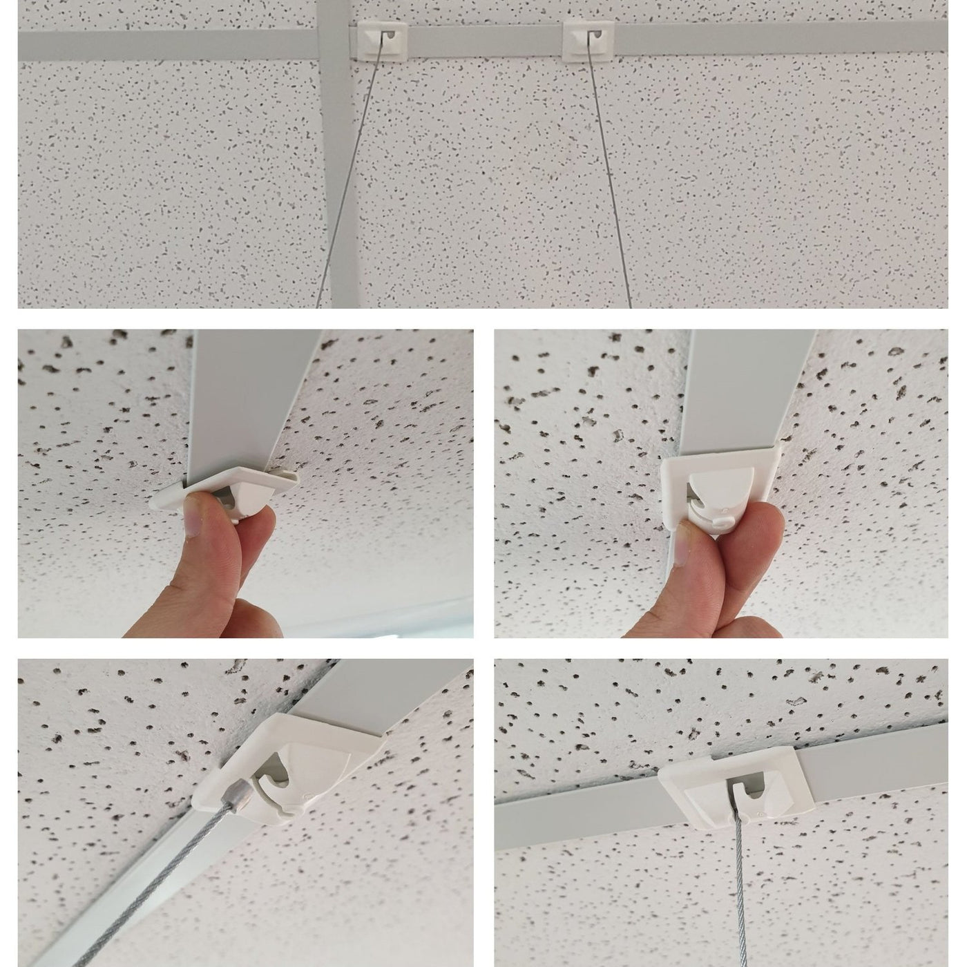 Steel Wire Hanging System Ceiling Clip with Adjustable Sign Panel Clam ...