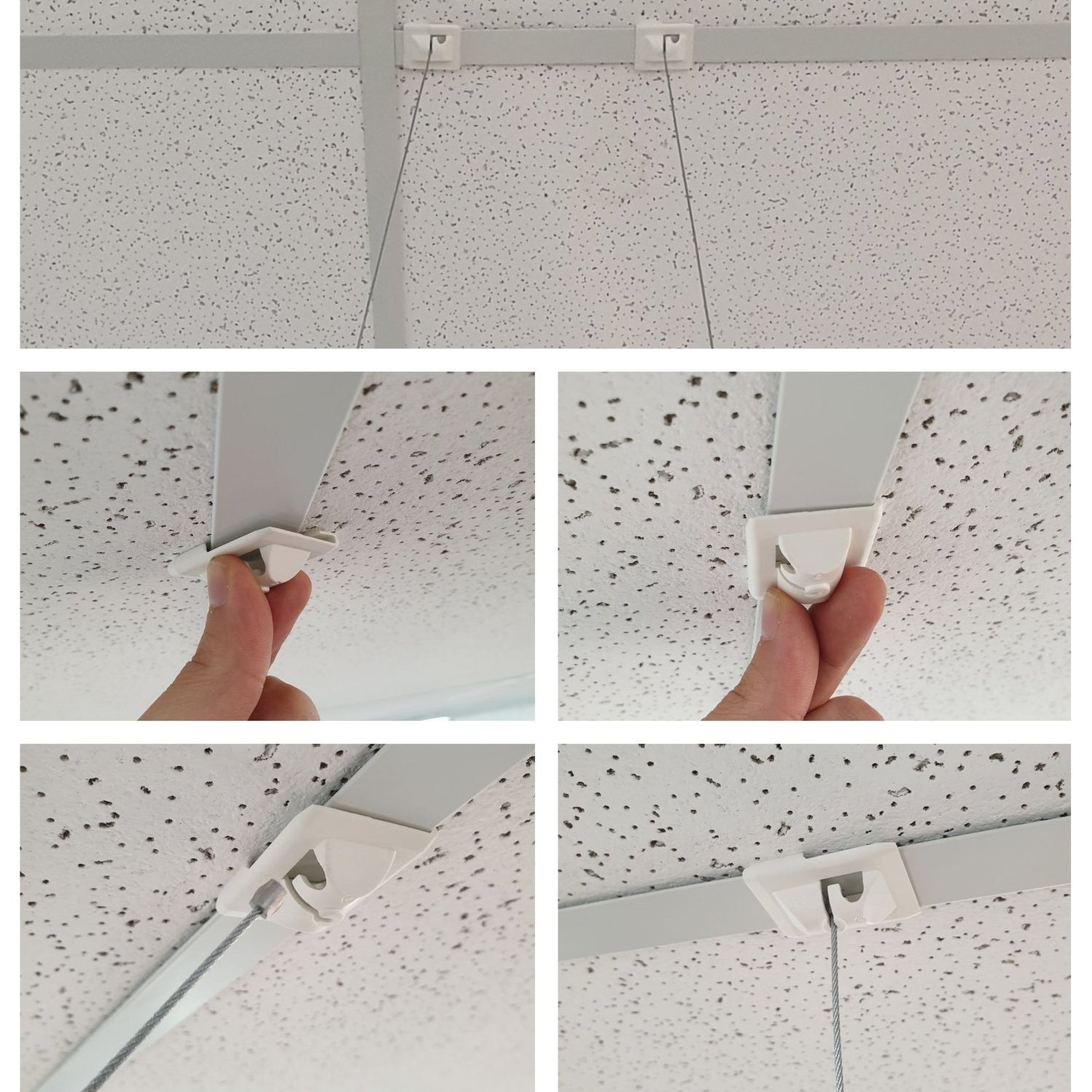 Steel Wire Hanging System Ceiling Clip with Adjustable Sign Panel Clam ...