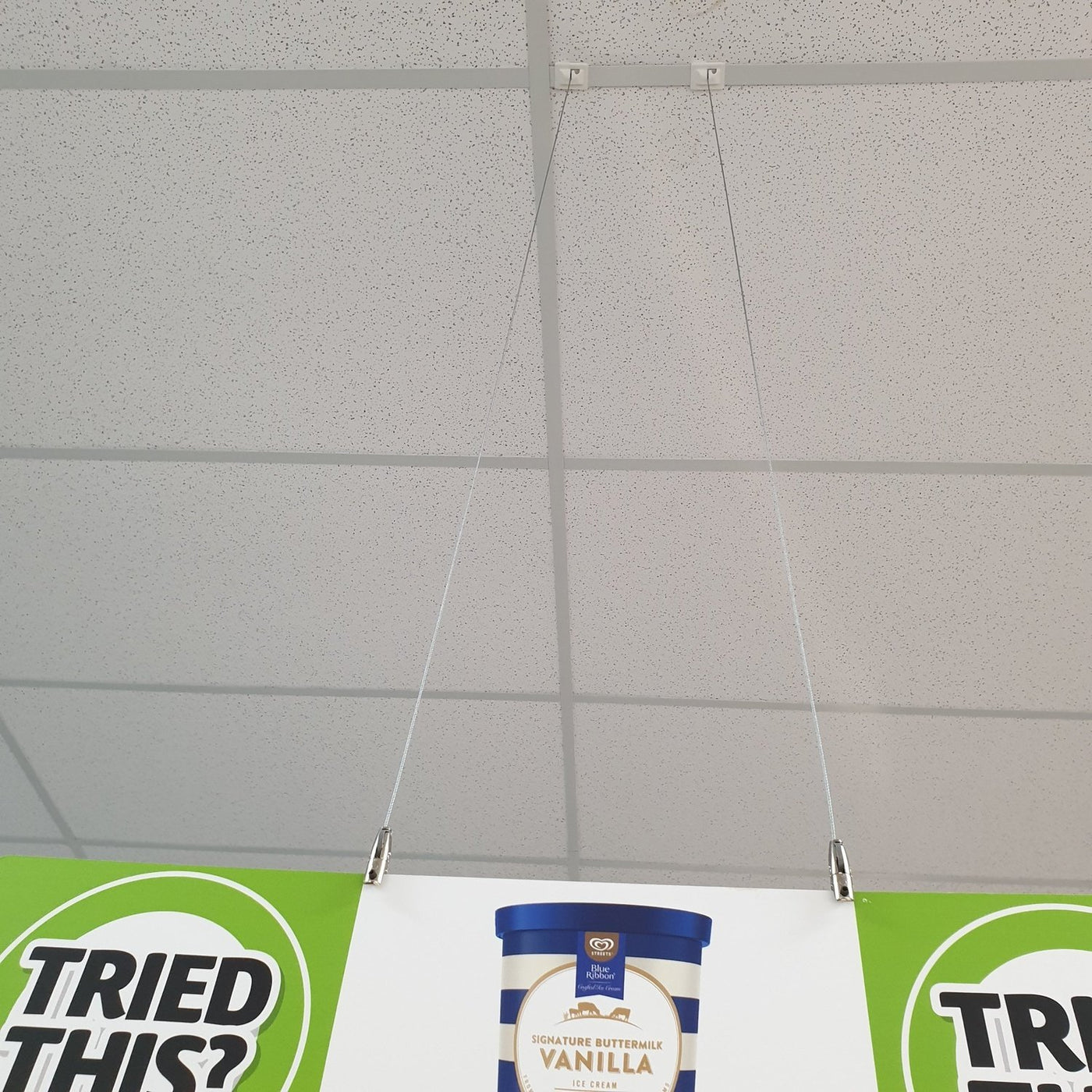 Steel Wire Hanging System Ceiling Clip with Adjustable Sign Panel Clam ...