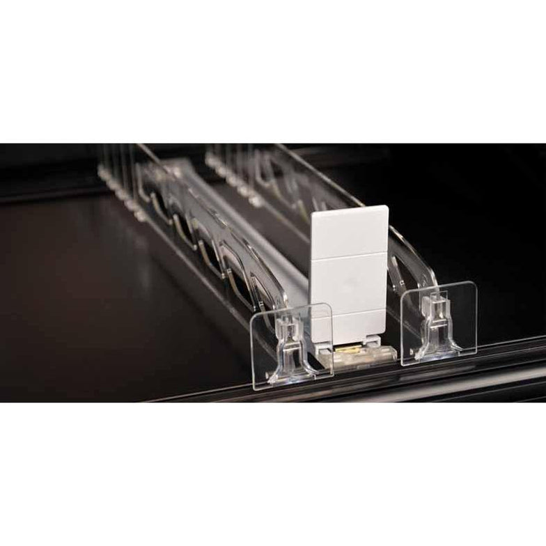 Stock Pusher Shelf Mounted Spring Loaded Pushing System — Hang and Display