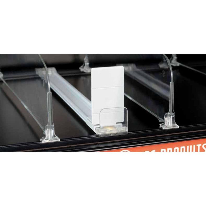 Stock Pusher Shelf Mounted Spring Loaded Pushing System — Hang and Display