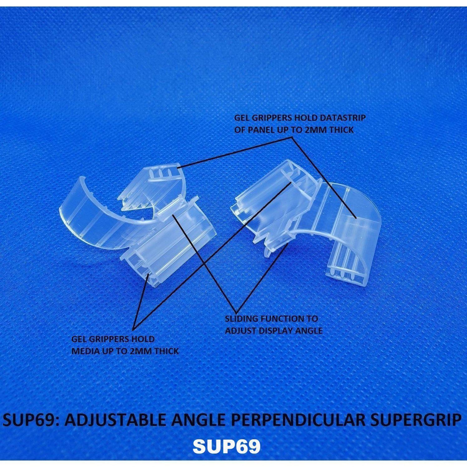 SuperGrip Adjustable Perpendicular Sign Holder for Data Strips and She ...