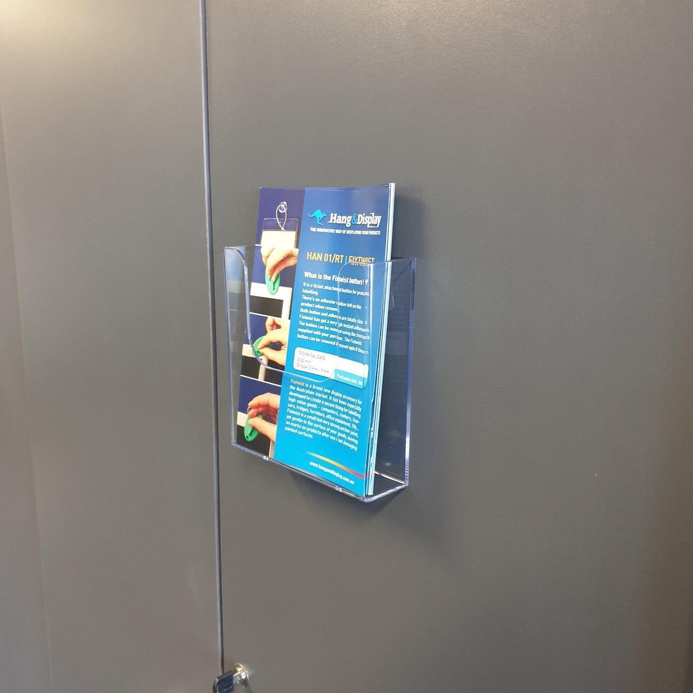 Wall Mounted Clear Brochure Holder Leaflet Dispenser A4 — Hang and Display