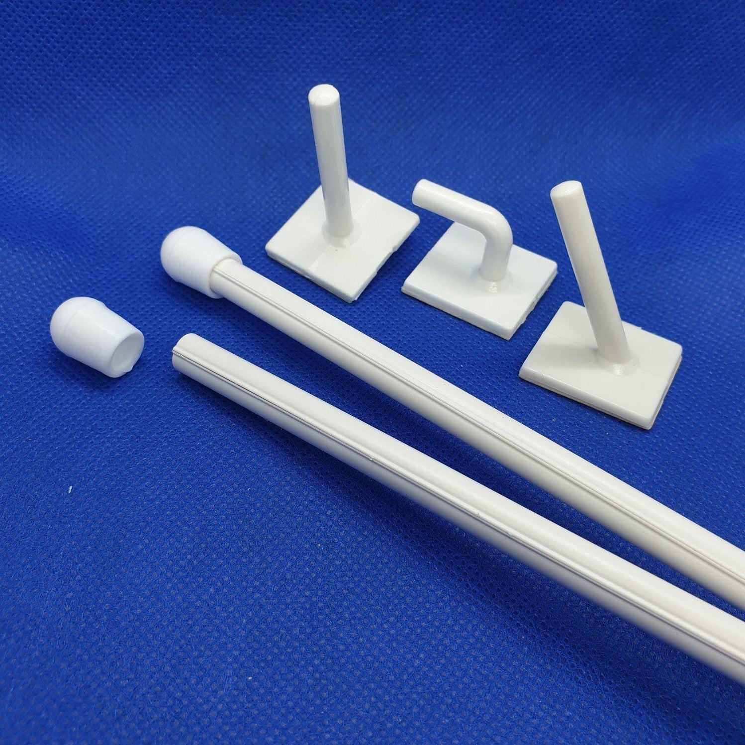White PVC Promotional 30cm Flag Pole Adhesive Base — Hang and Display